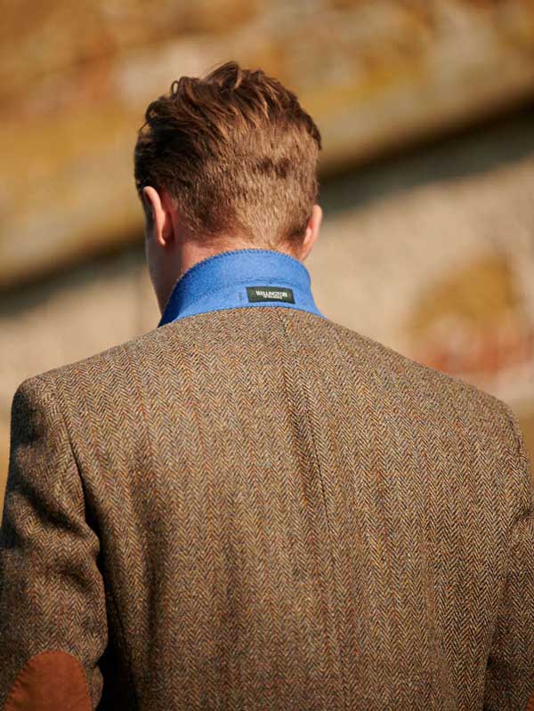 Prachtig Harris tweed colbert, bruin multi colour van Wellington