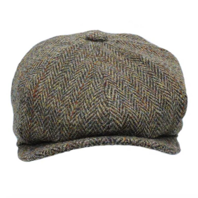 Harris Tweed Schiebermütze Scott Grün Braun – Harris Tweed Shop